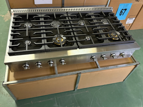 Hallman 48'' Stainless Steel with Chrome Gas Range Top