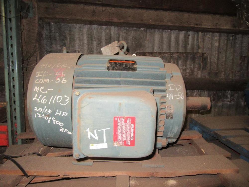 RELIANCE 20 HP MOTOR, 1175 RPM, 60 HZ, 460 VOLTS, 324T FRAME, (LOCATION ...